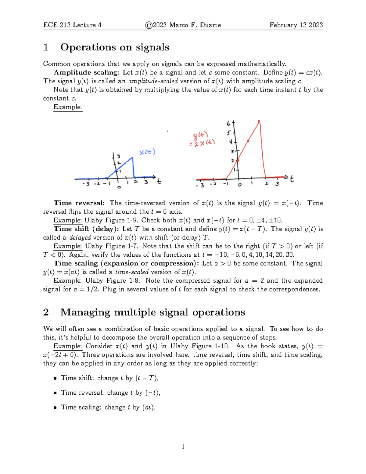 Lecture 4 - good notes - ECE 213 Lecture 4 ©2023 Marco F. Duarte ...
