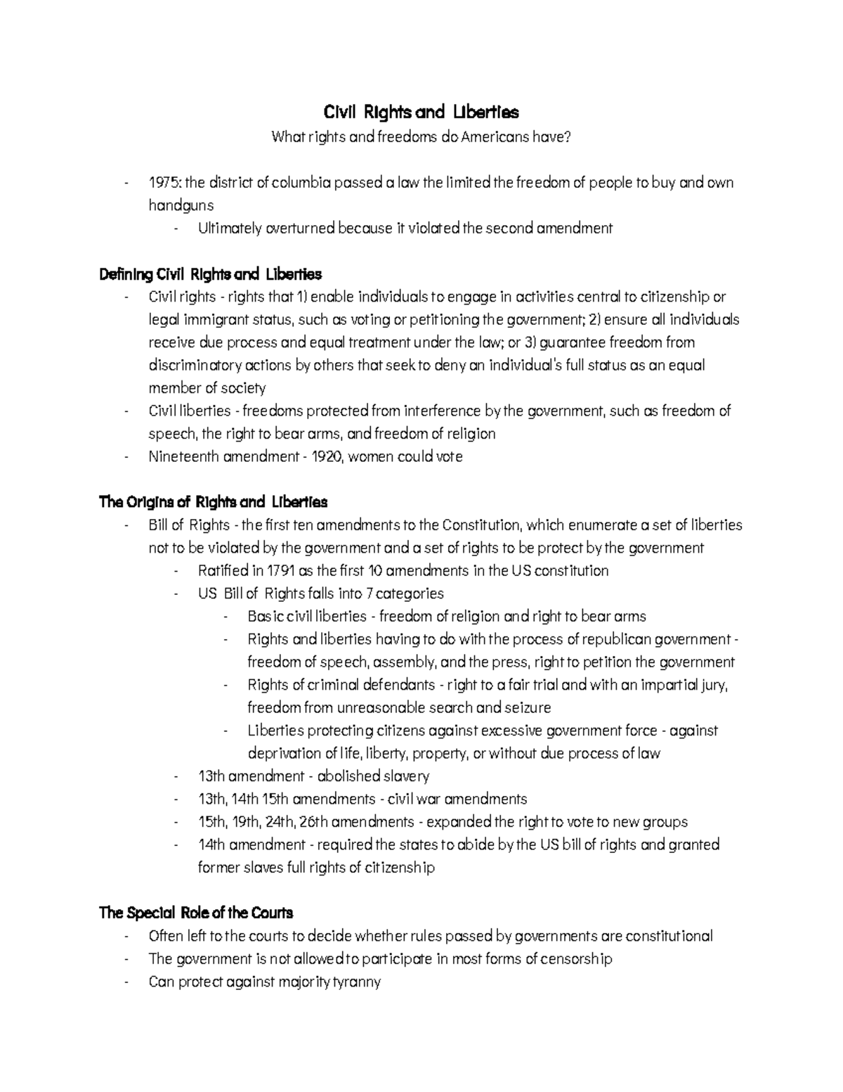 Civil Rights and Liberties - Strict scrutiny - the highest level ...