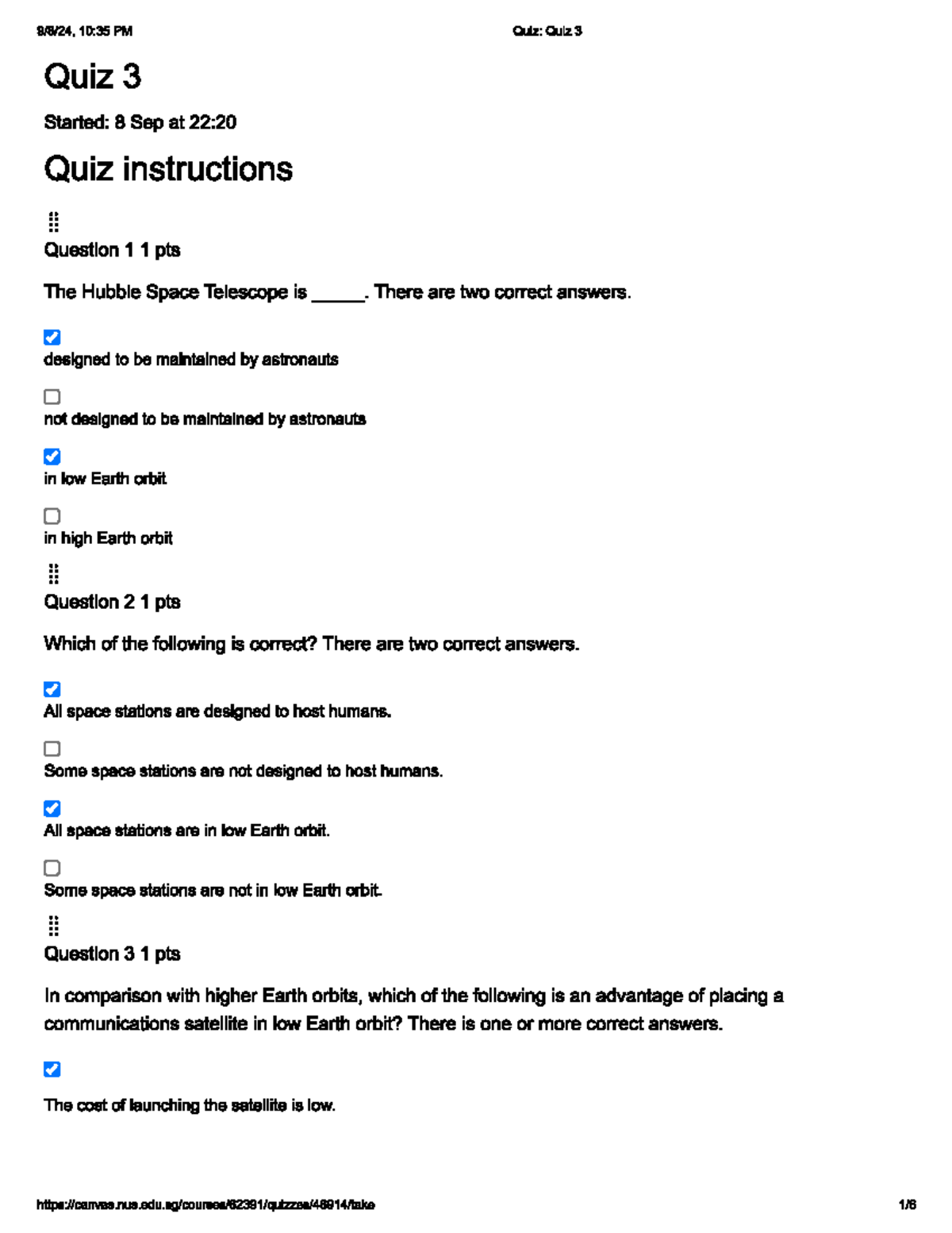 Quiz 3 - quiz - 10:35 PM Quiz: Quiz 3 Quiz 3 Started: 8 Sep at 22:20 ...