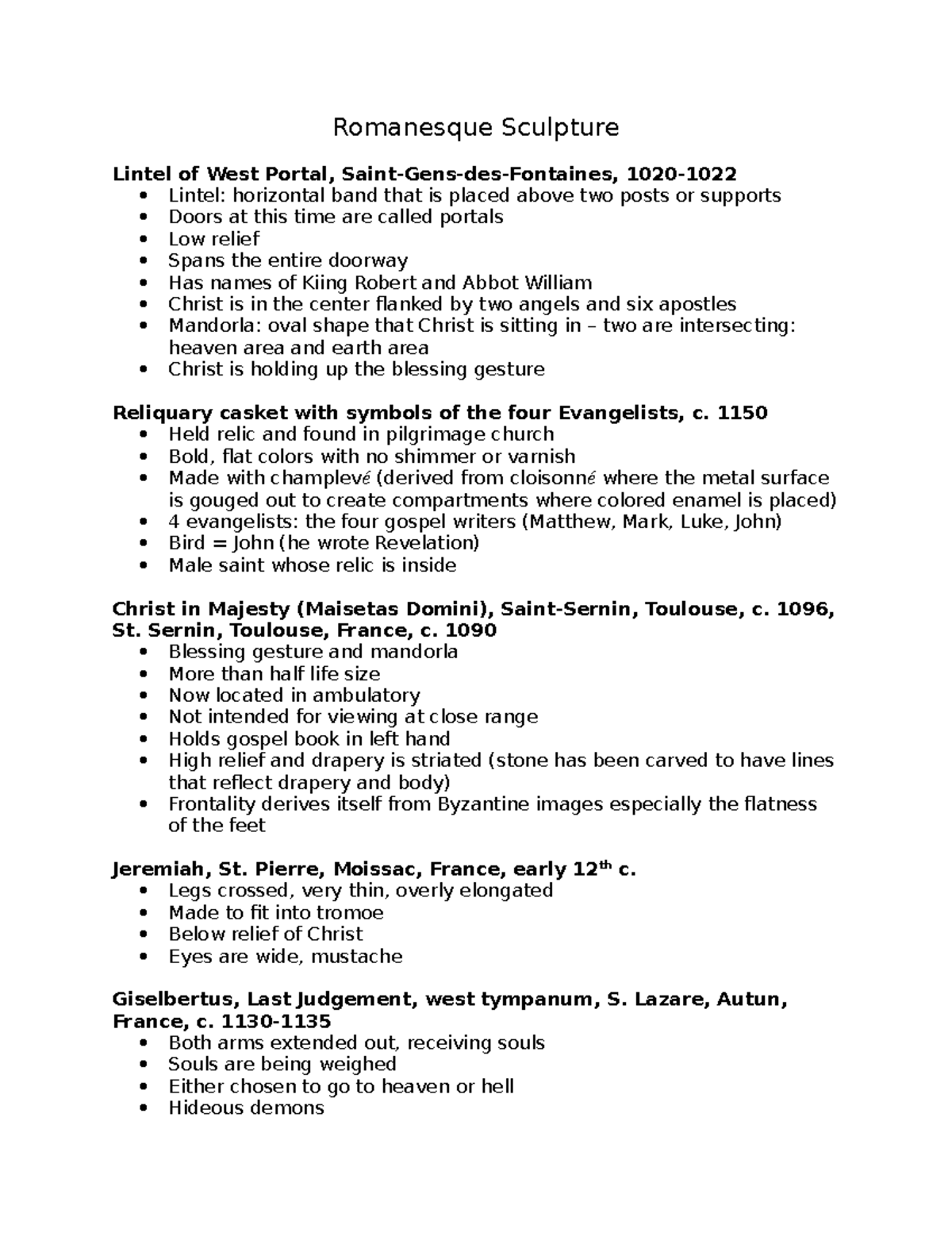 Romanesque Sculpture Lecture Notes - Romanesque Sculpture Lintel of ...