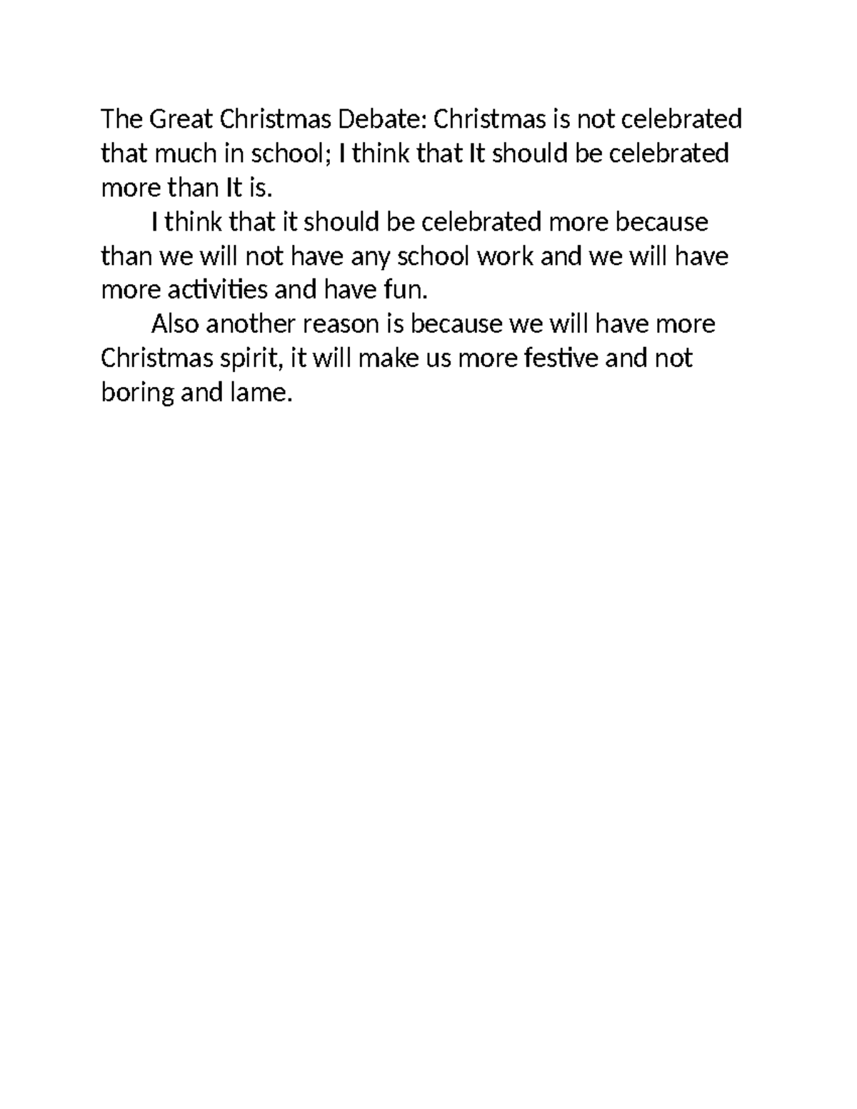 The great christmas debate template - The Great Christmas Debate ...