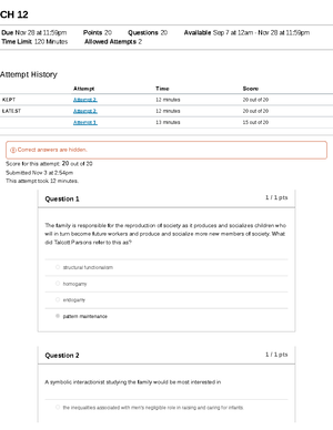 CH 3 Quiz Introduction to Sociology - CH 3 Quiz Due Oct 3 at 11:59pm ...