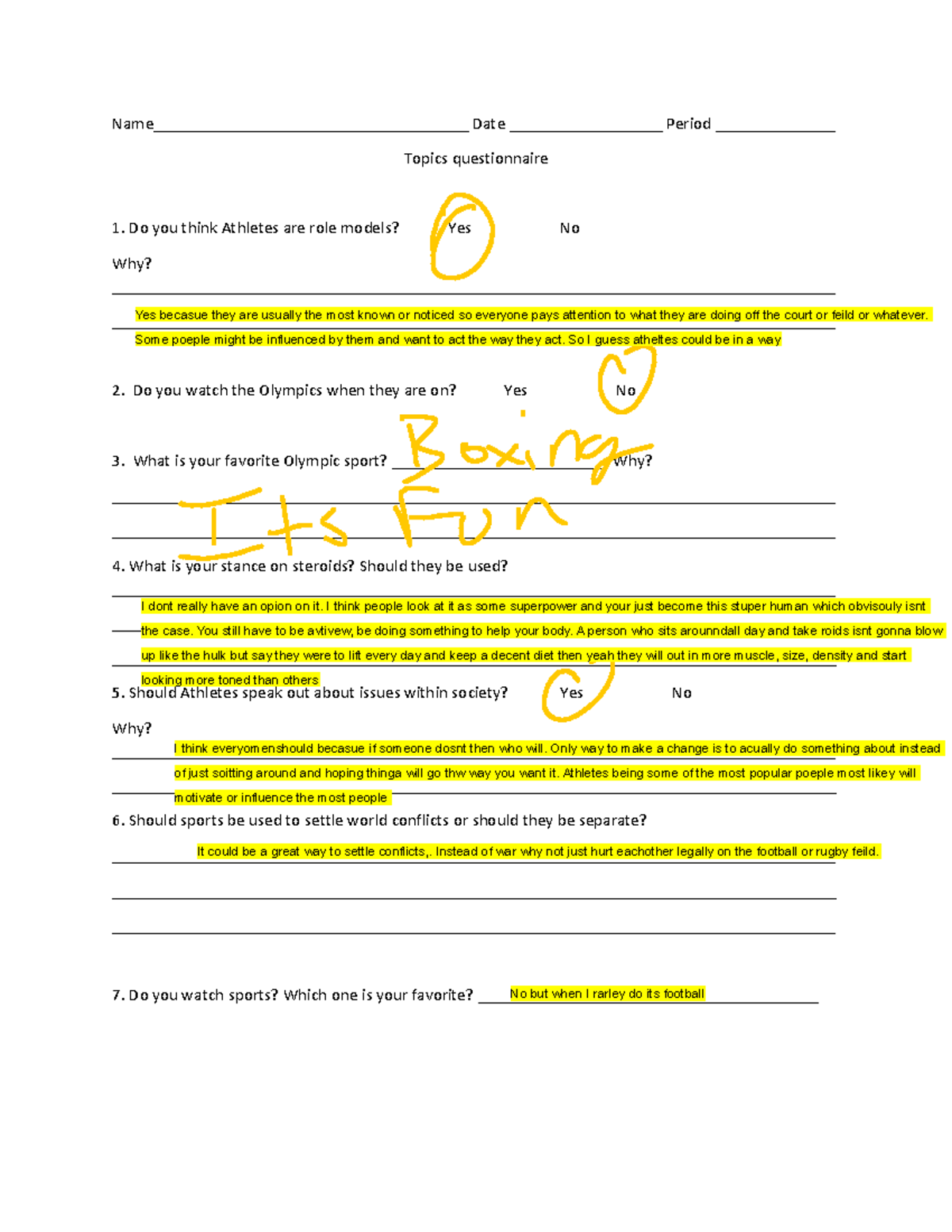 Kami Export - Cameron Evora - intro questionairre - Name