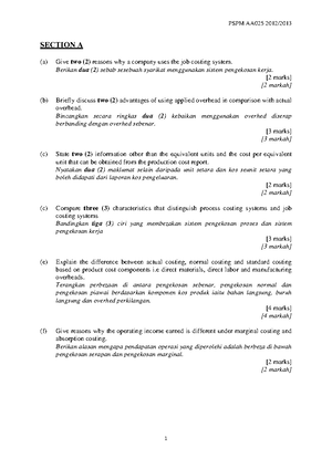 AA025 PSPM 2014 2015 Question - SECTION A (a) State the differences between managerial ...