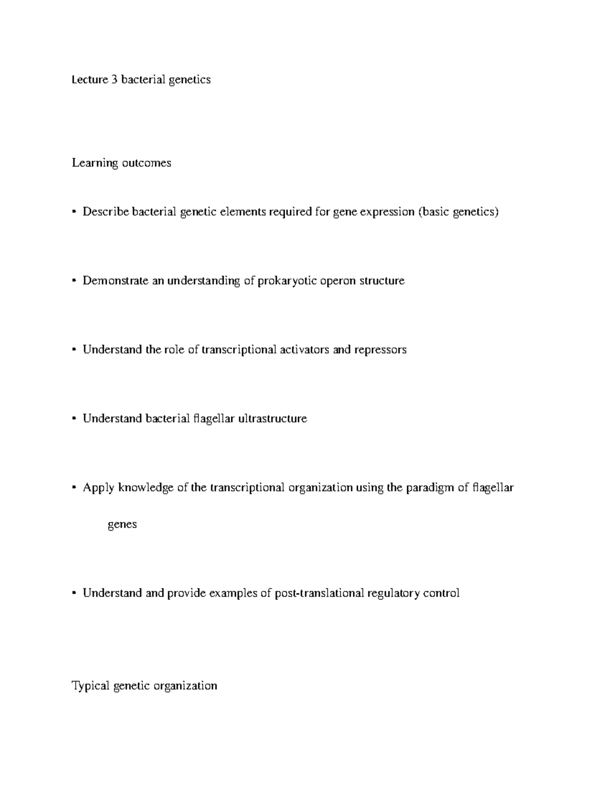 Lecture 3 bacterial genetics - Warning: TT: more functions defined than expected Lecture 3 ...