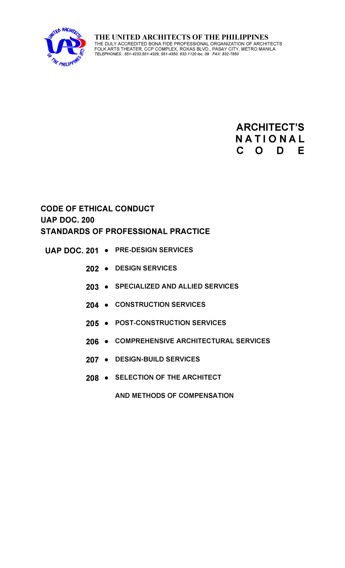 Orig UAP Docs 200-208 - spp documents - THE UNITED ARCHITECTS OF THE ...