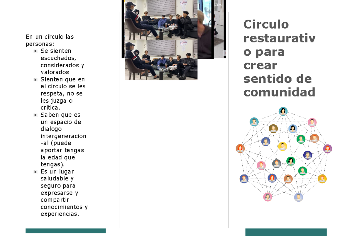 Circulo para crear sentido a la comunidad - En un círculo las personas ...