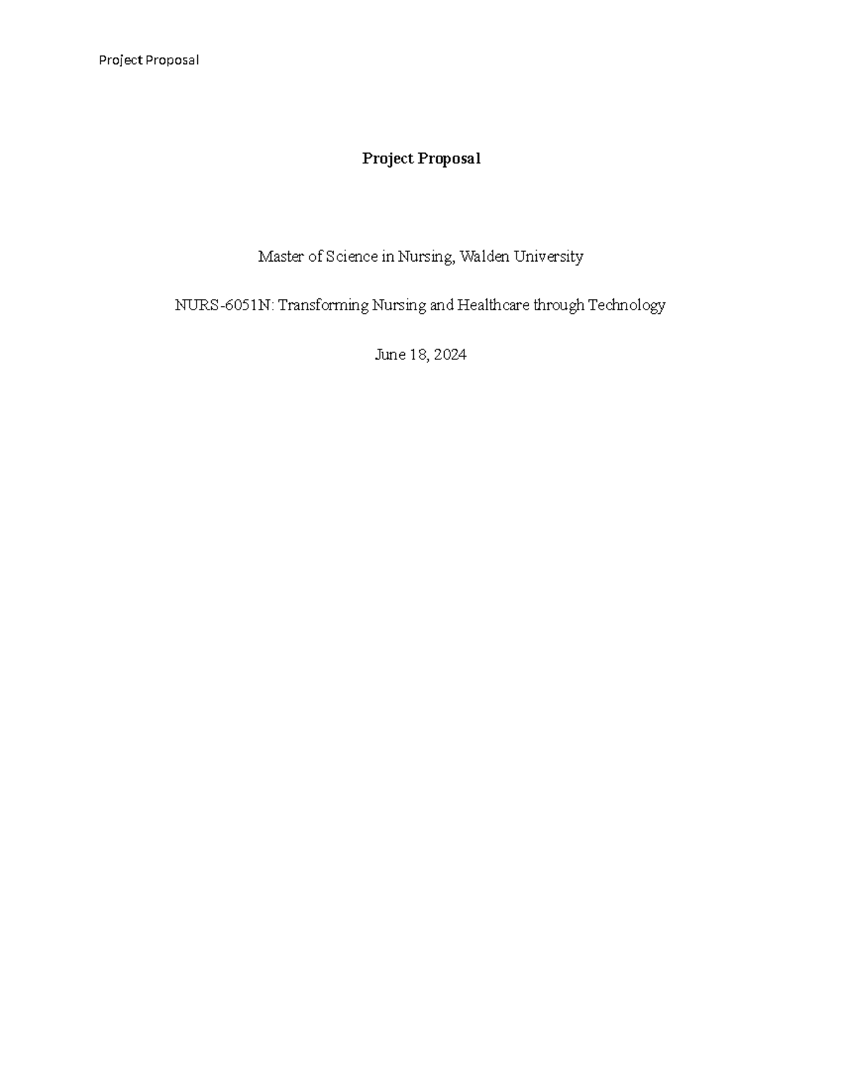 Informatics week 4 assignment - Project Proposal Master of Science in ...