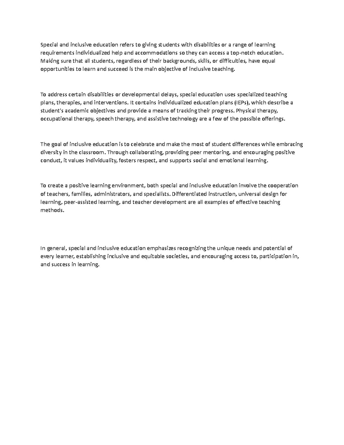 Short Explanation - sana makatulong - Special and inclusive education ...