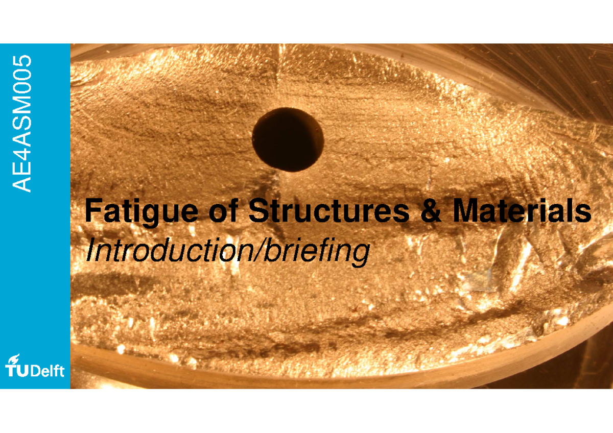 Lecture 1 Introduction 2020-09-04 - Fatigue of Structures & Materials ...