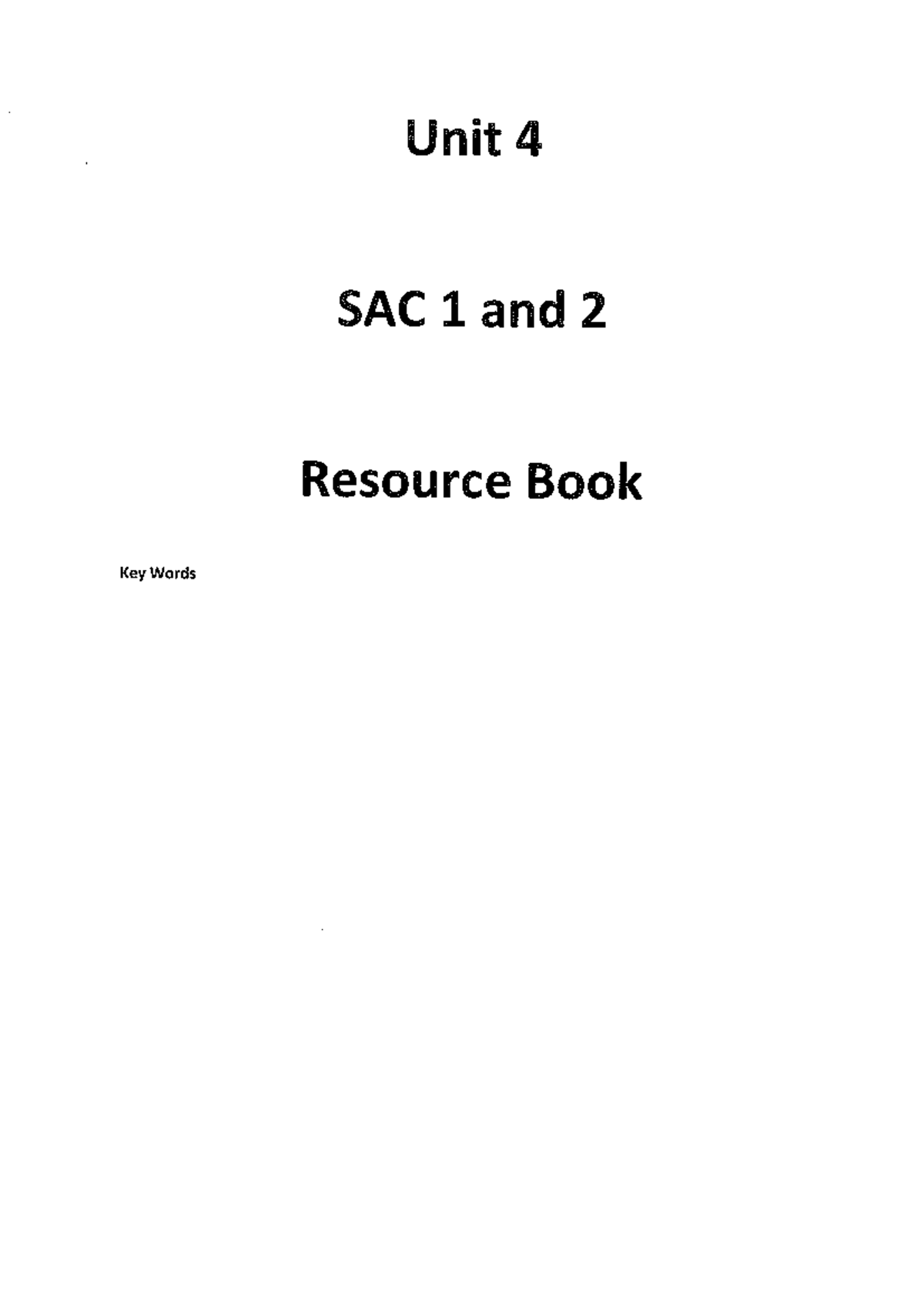 Unit 4 Biology SAC 3 and 4 Resource Booklet - Studocu