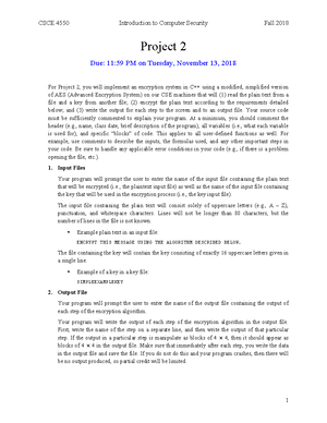 Csce4550Exam1Study Guide FA18 - CSCE 4550 – Introduction to Computer Security Study Guide for ...