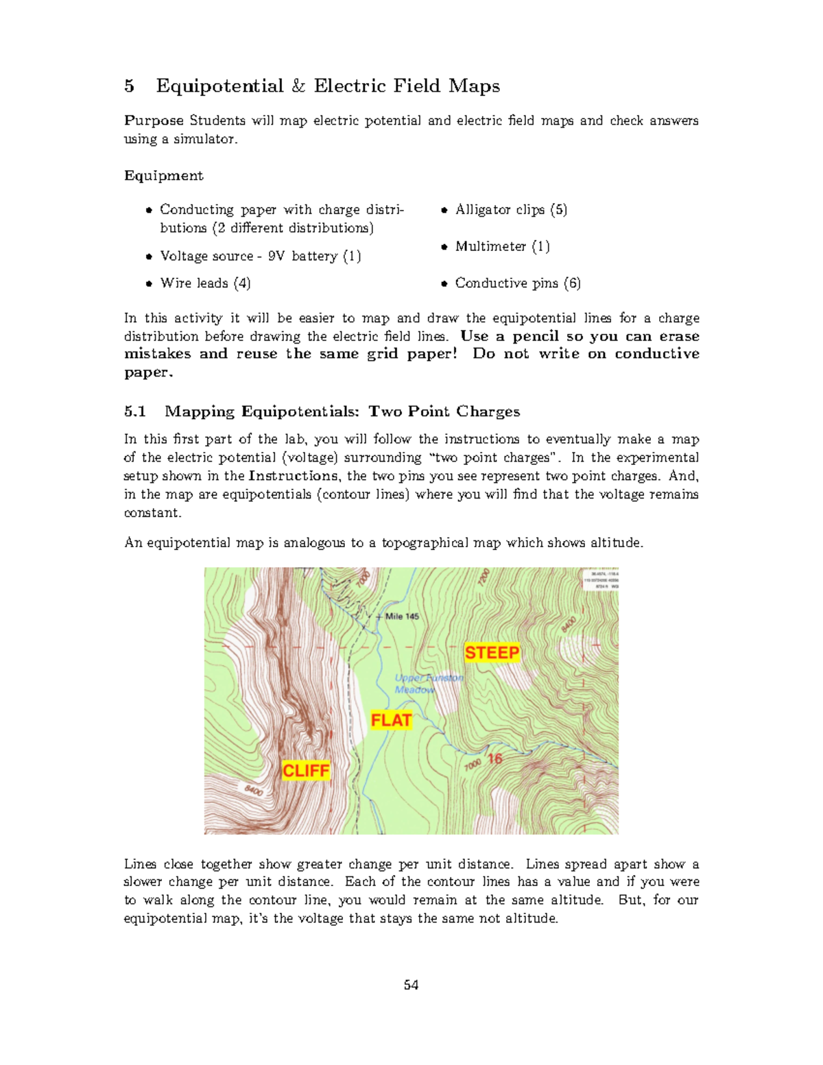 Lab 5 Equipotential and Electric Field Maps - 5 Equipotential ...