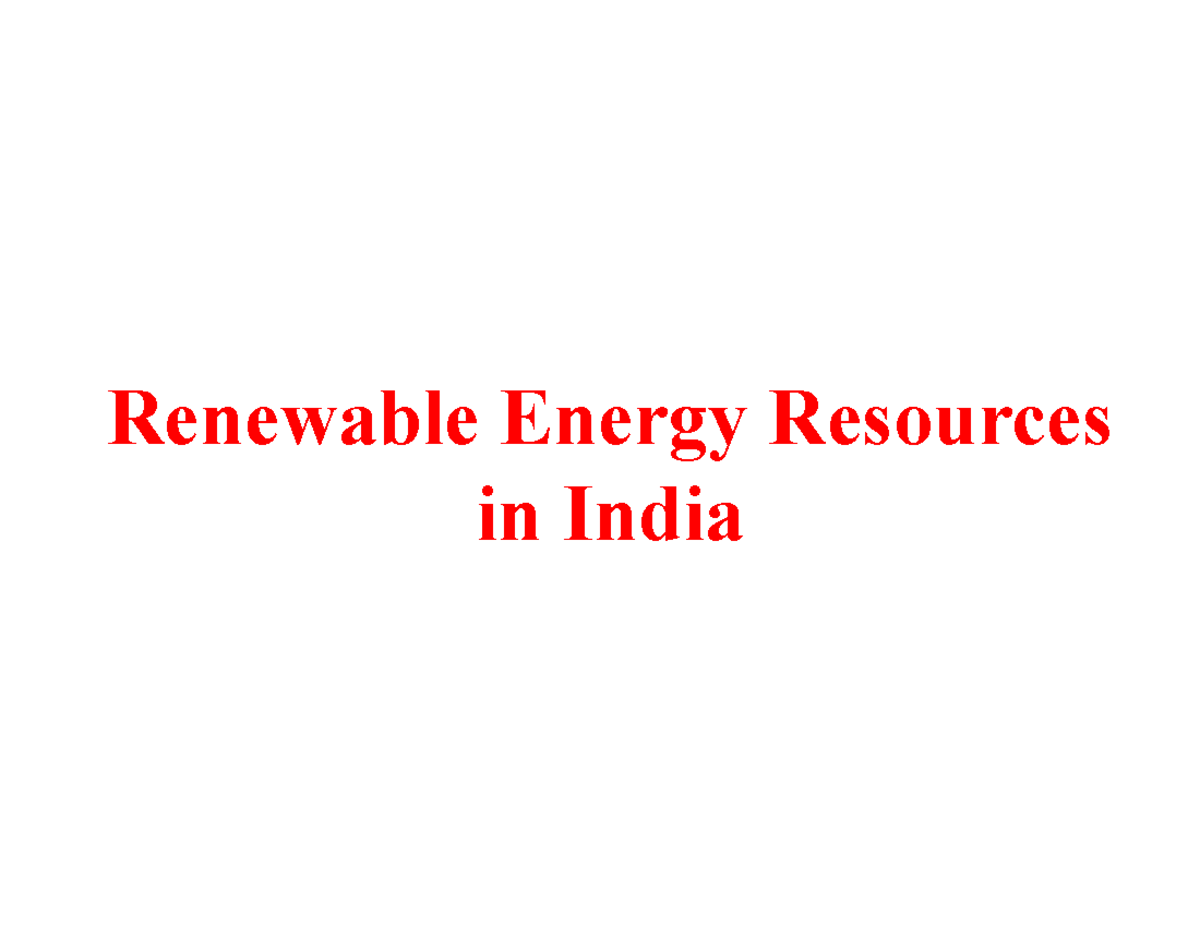 3. Renewable Energy Resources in India - Renewable Energy Resources in ...