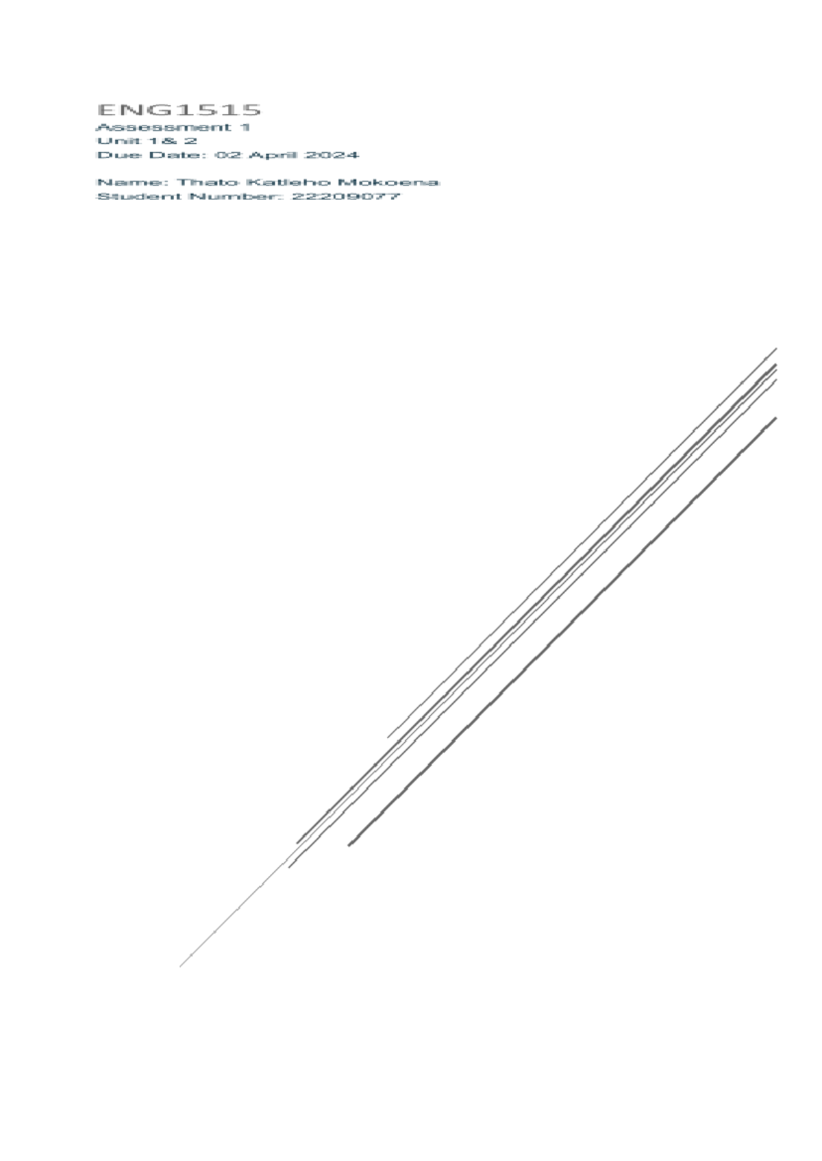 ENG1515 Assessment 1 - Index Page 1: Index Page 2: Question 1 Page 3 ...