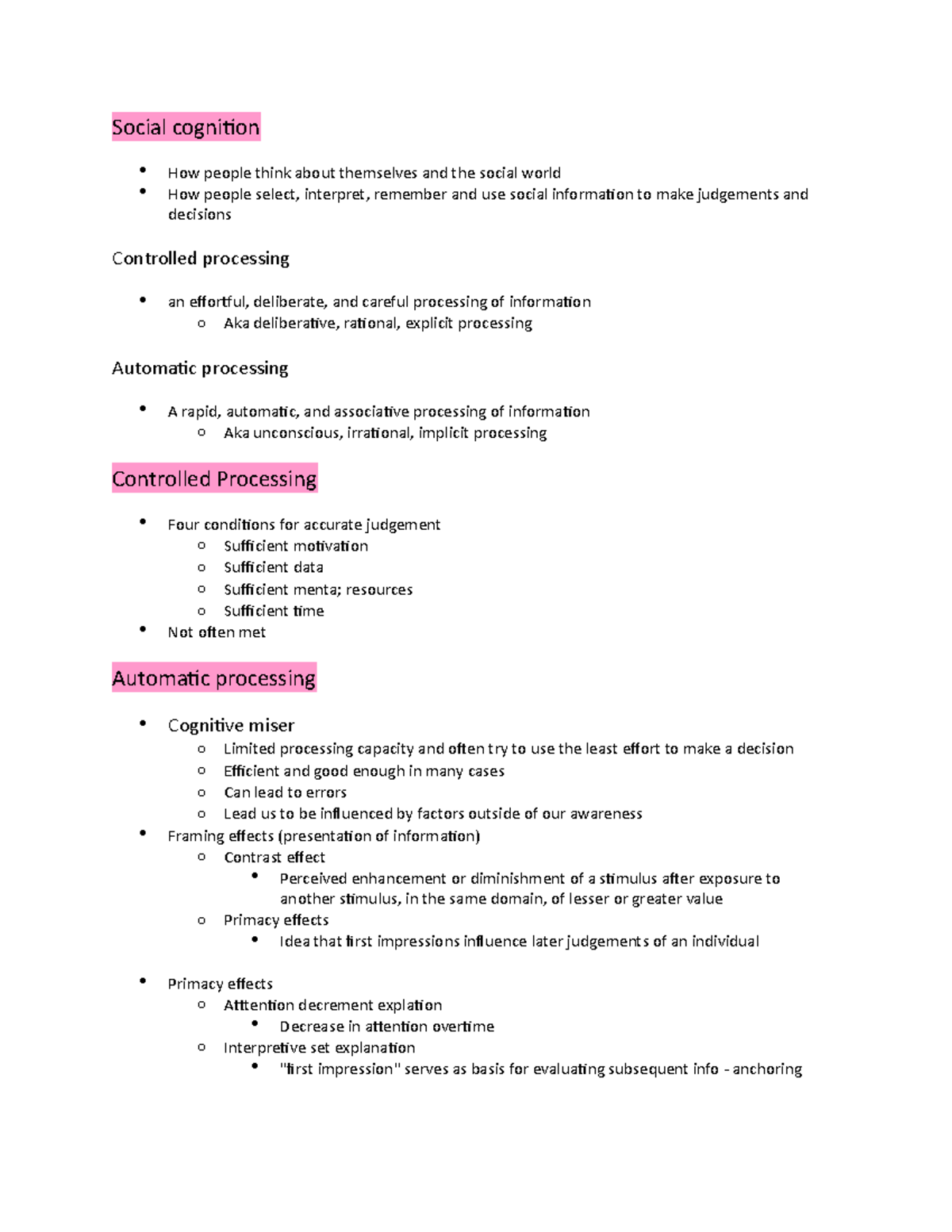 Social psychology social cognitions - Social cognition How people think ...