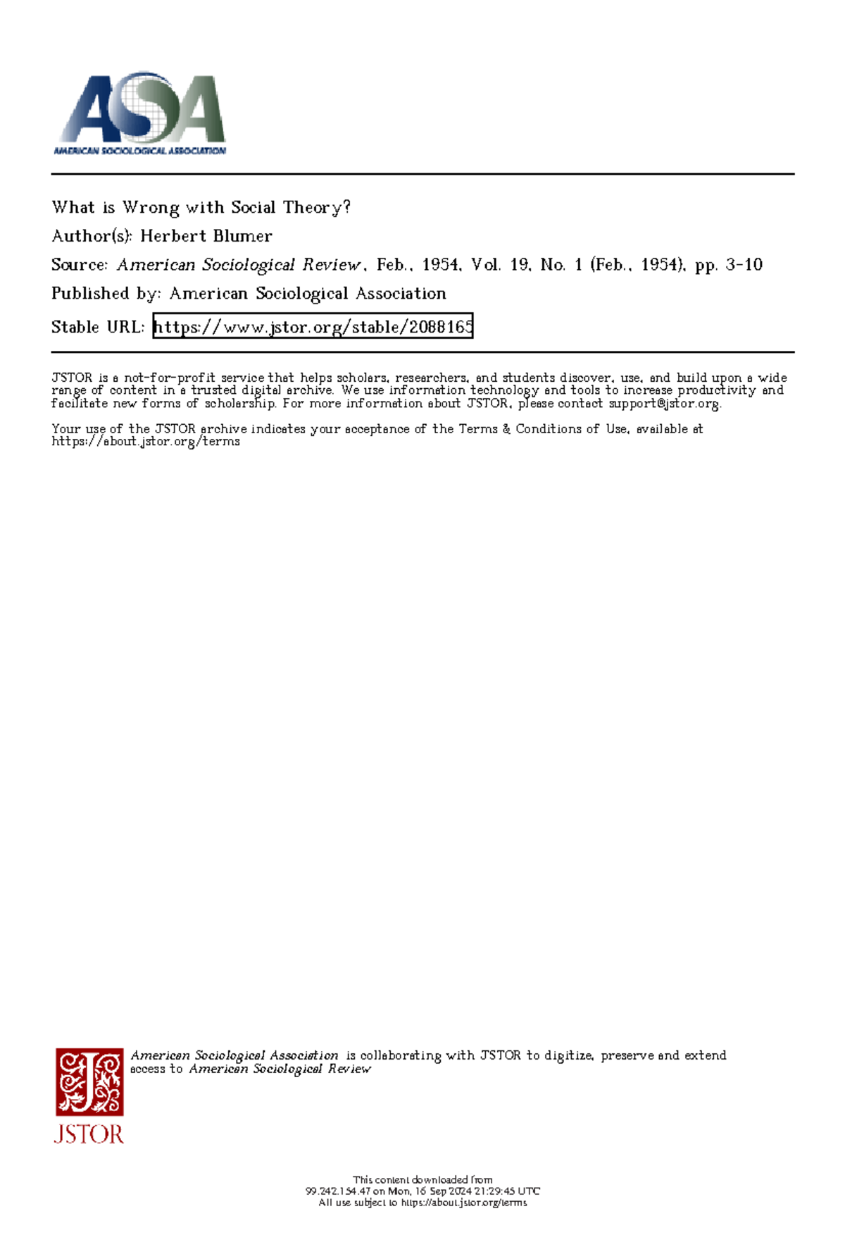 Blumer-Wrong Social Theory-1954 - What is Wrong with Social Theory ...