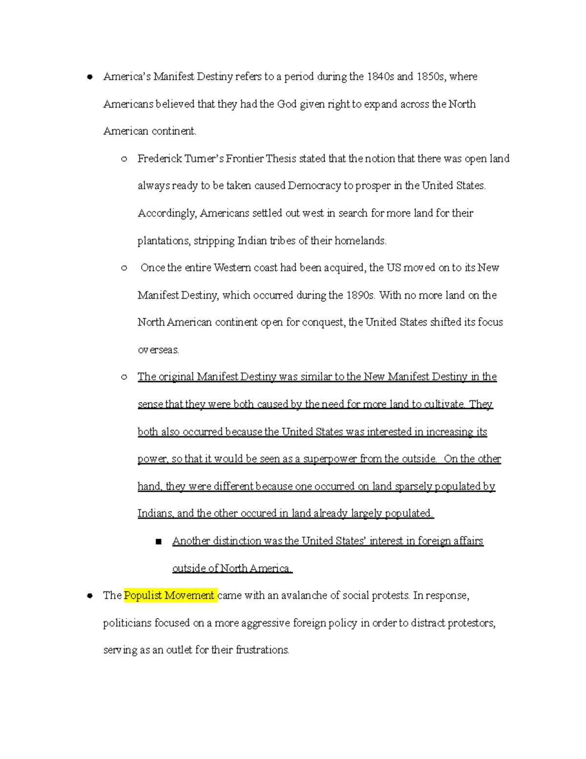 Thesis Notes on Manifest Destiny - America’s Manifest Destiny refers to ...