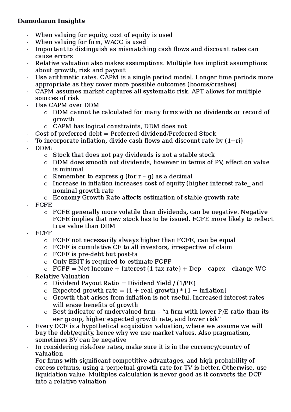 Damodaran Insights - Excerpts from Damodoran re valuations - Damodaran ...