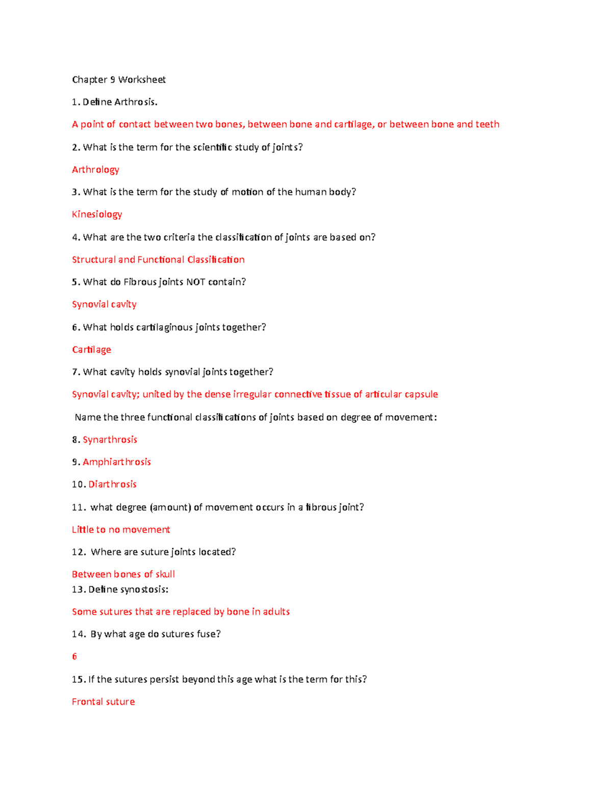 Chapter 9 Worksheet - BIOL 2301 - San Jac - Studocu