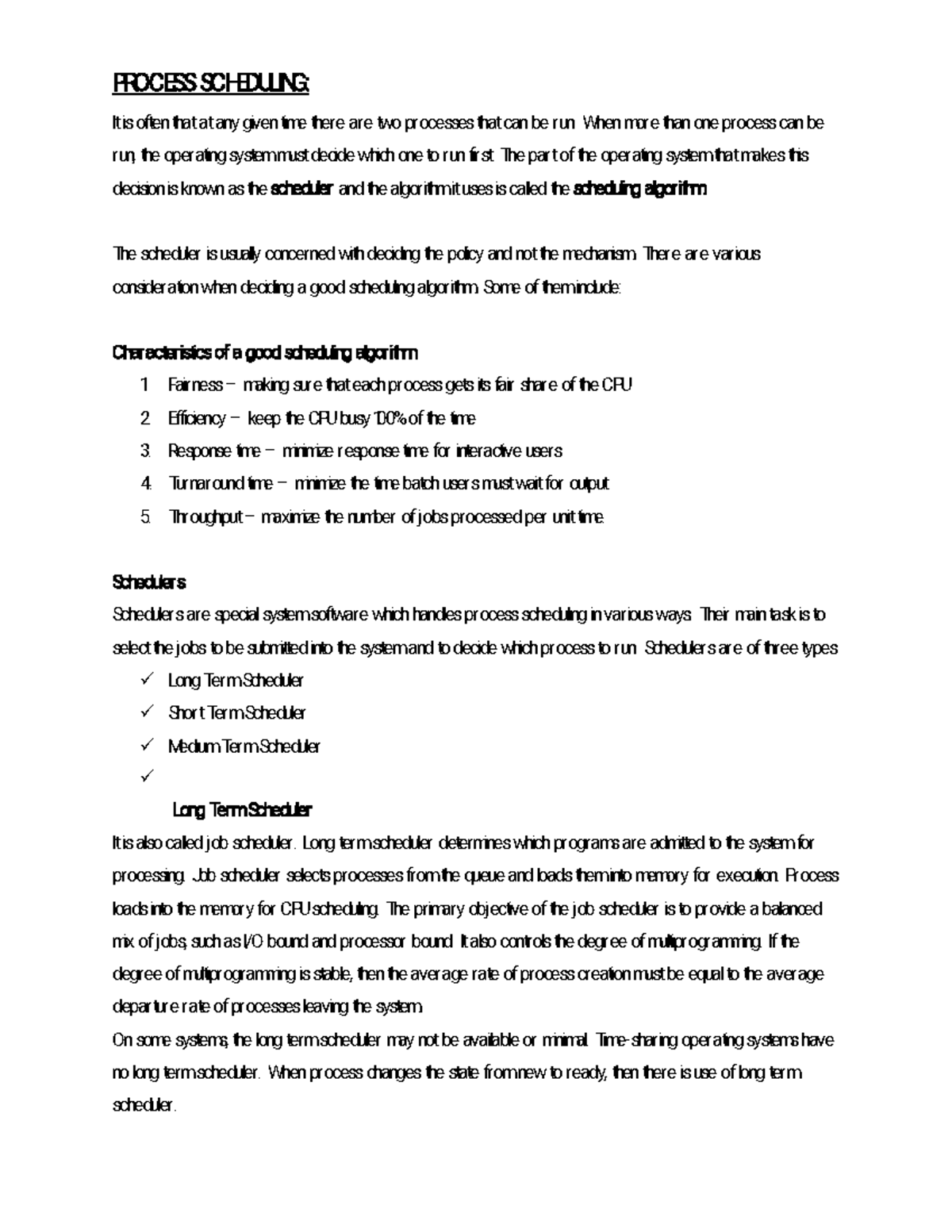 2.4 Process Scheduling - PROCESSSCHEDULING: - Studocu