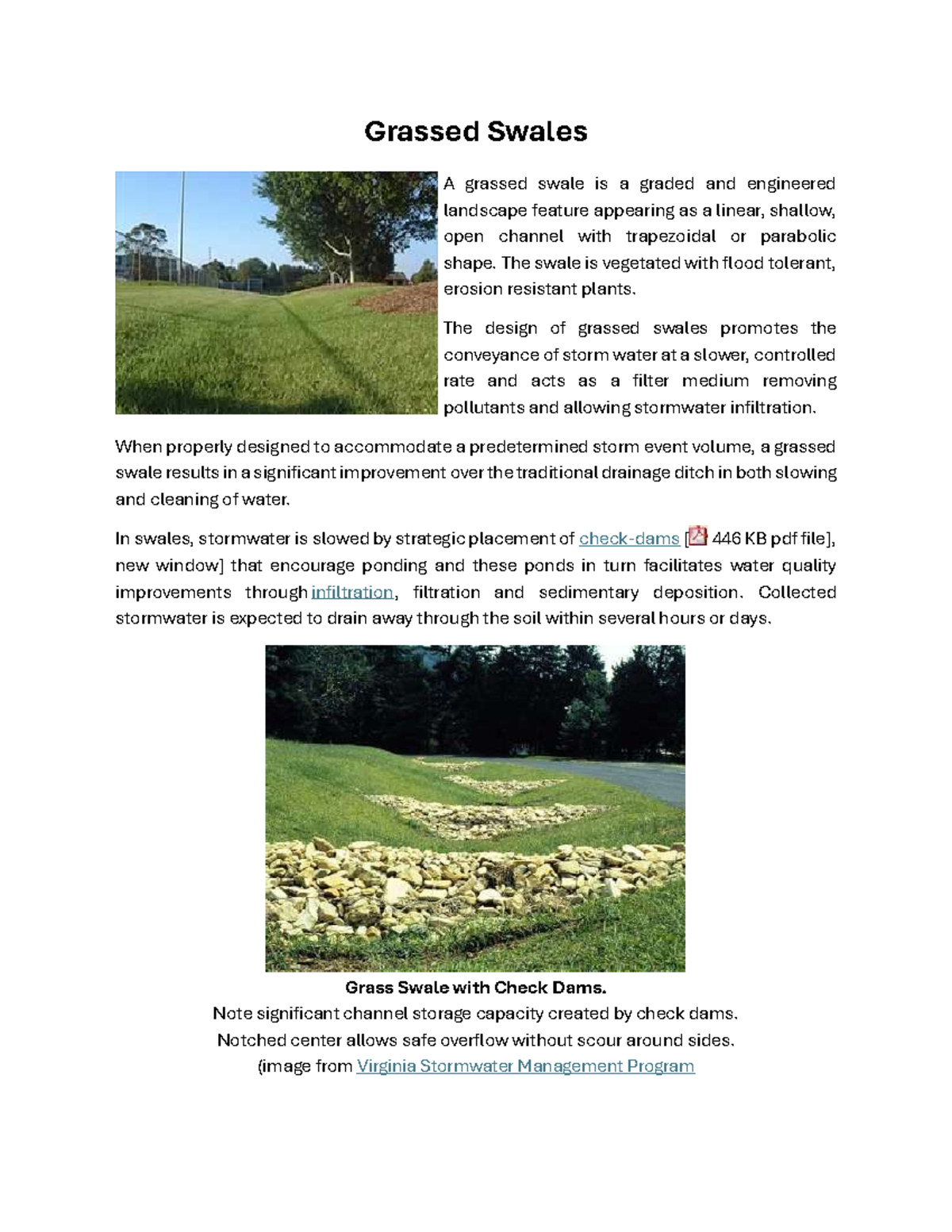 Grassed Swales - n/a - Grassed Swales A grassed swale is a graded and ...
