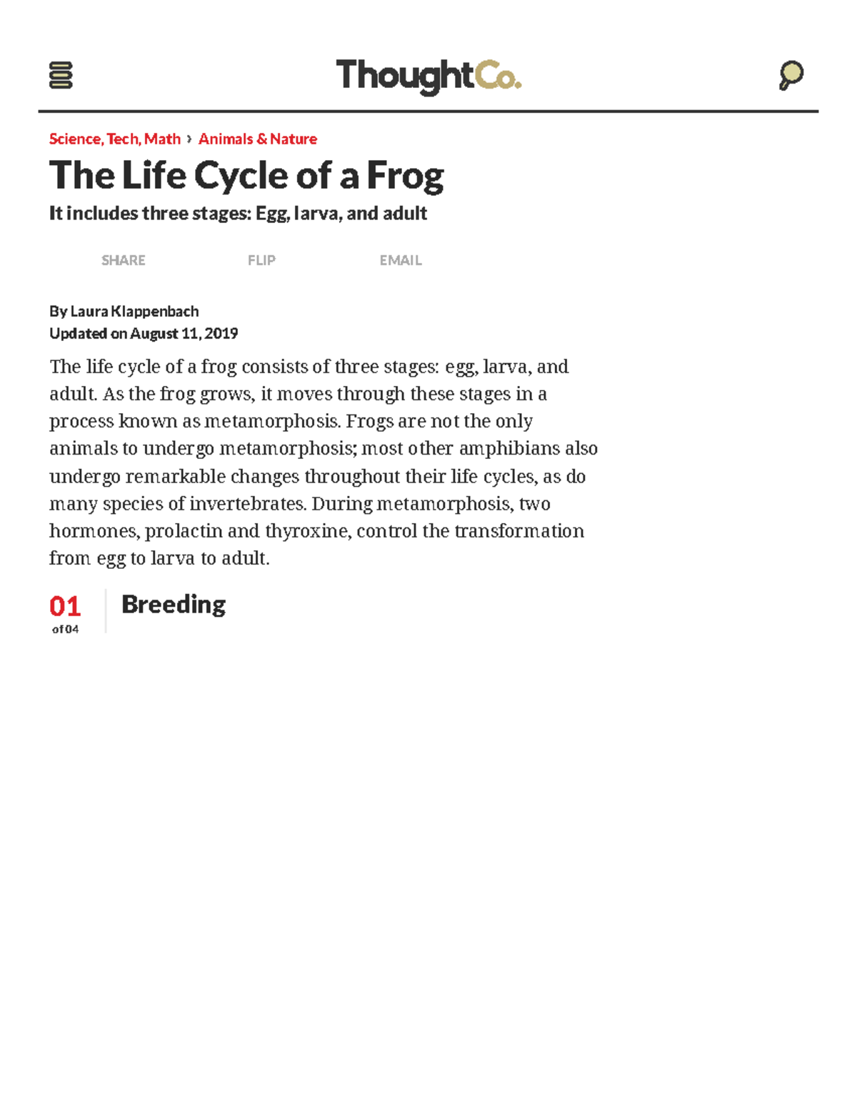 The Life Cycle of a Frog - Science, Tech, Math › Animals & Nature The ...
