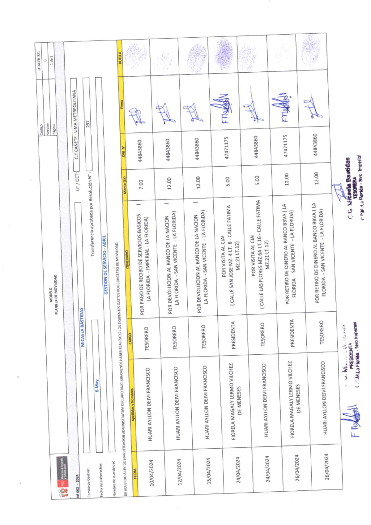 PM002 - PMAFSDGXHDB - Código UTAI-FR-321 MODELO Versión 0 PLANILLA DE ...