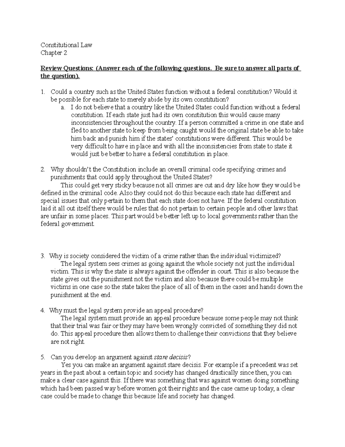Module 2Worksheet word1 - Constitutional Law Chapter 2 Review Questions ...