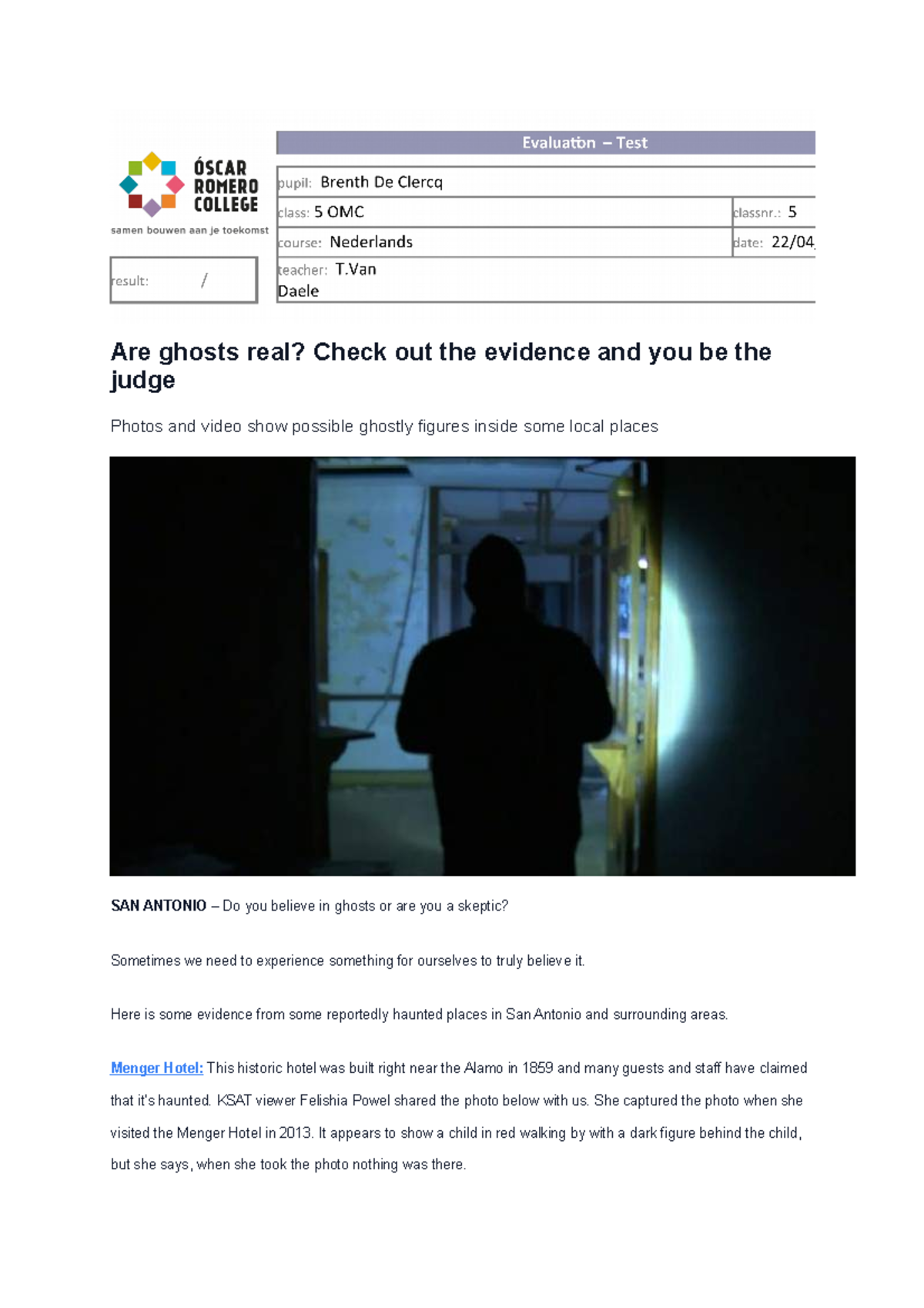 Task English gosts - Are ghosts real? Check out the evidence and you be ...