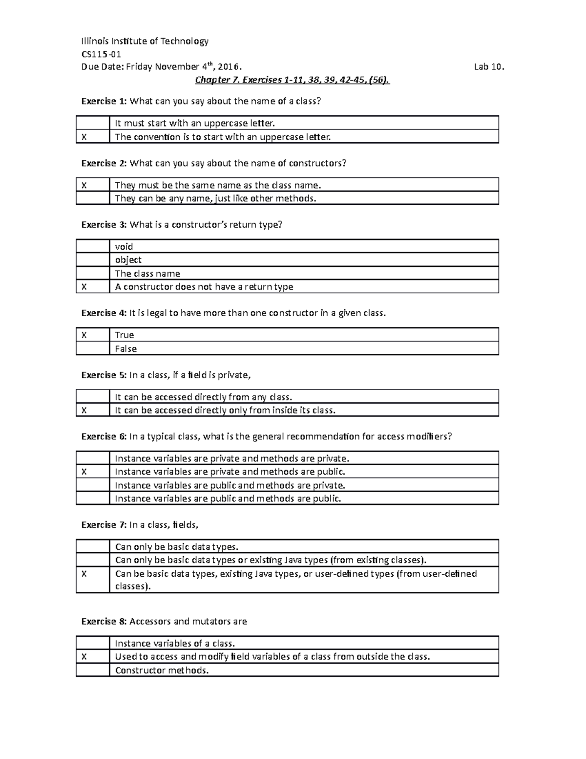 Lab 10 Lab Submitted Illinois Institute Of Technology Cs115 Due