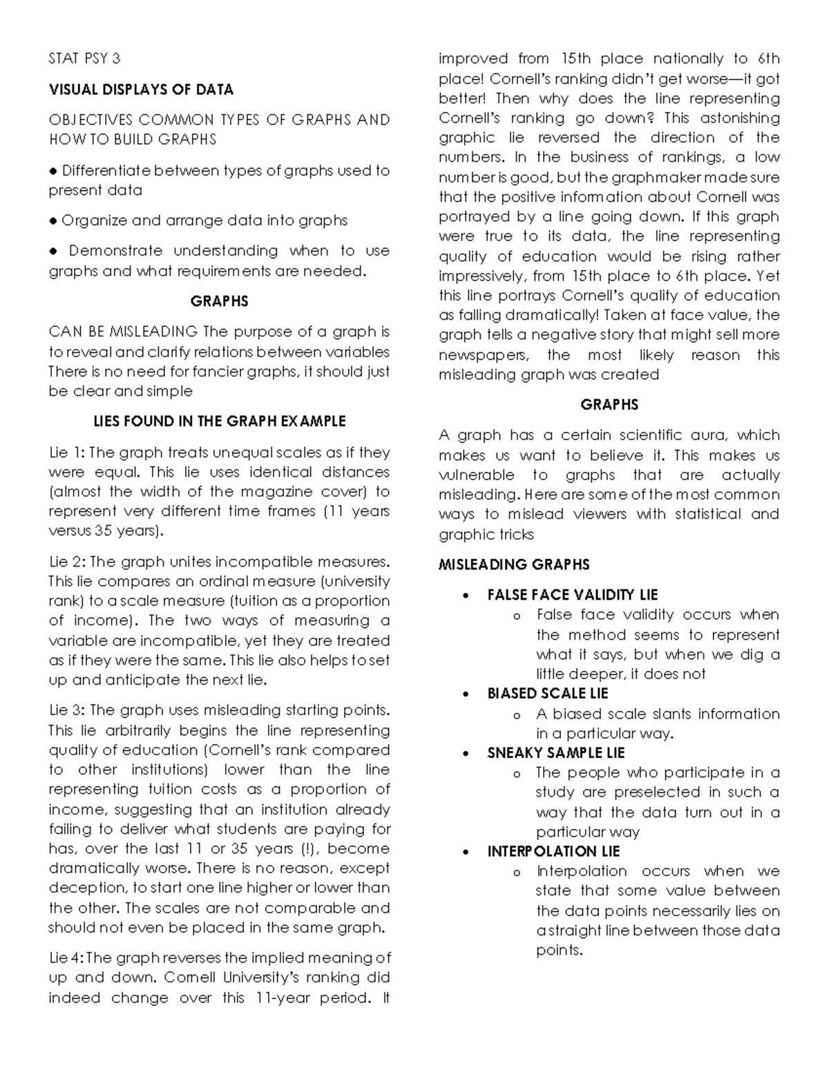 STAT PSY 3 - Psychological Statistics Notes - STAT PSY 3 VISUAL ...