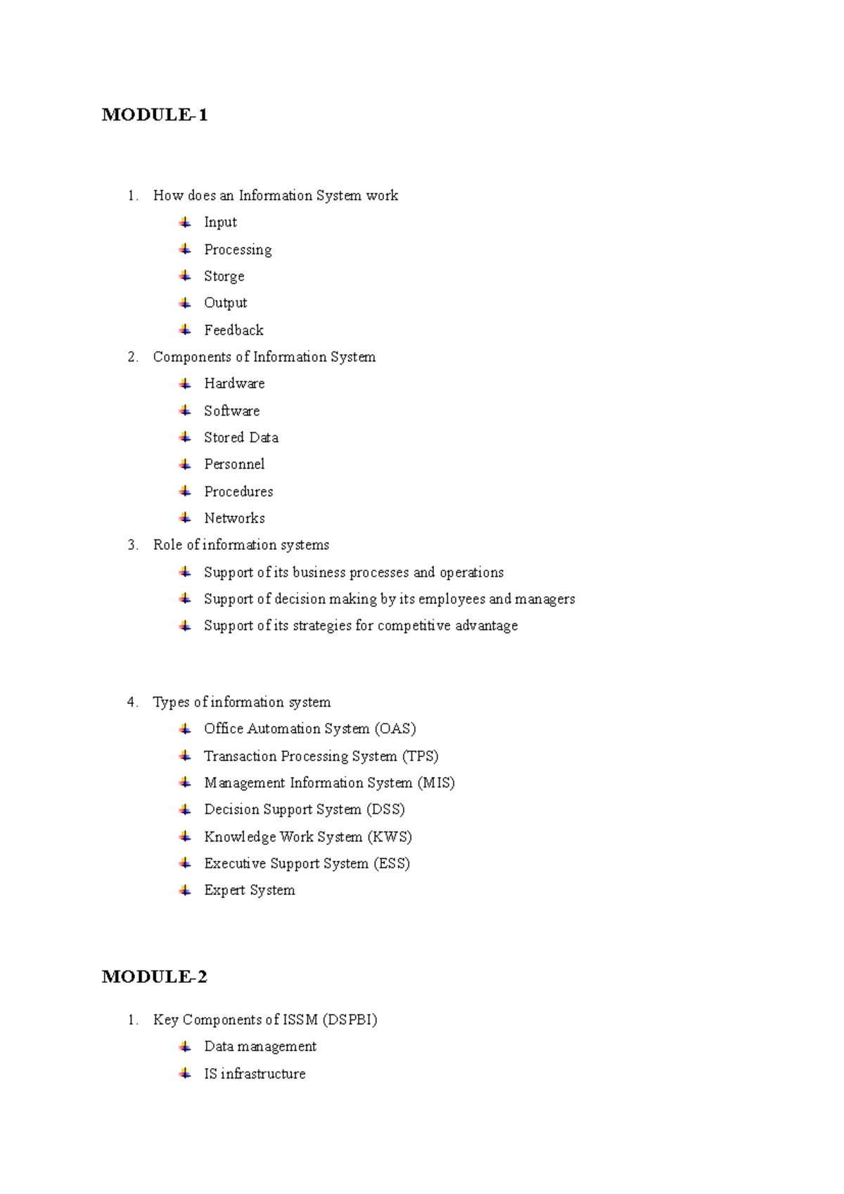 MIS notes - Information of basic IS - MODULE- How does an Information ...