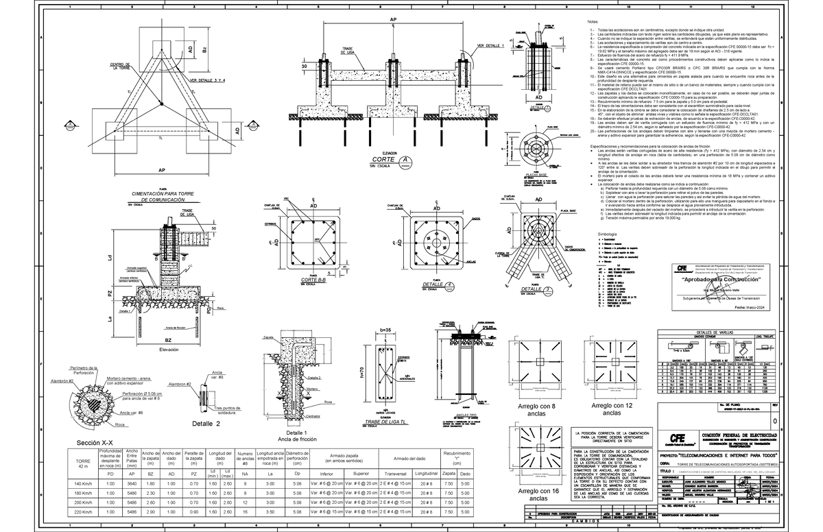 20240313- Cim ancladas Sisttemex - AP Bz CIMENTACIÓN PARA TORRE DE ...