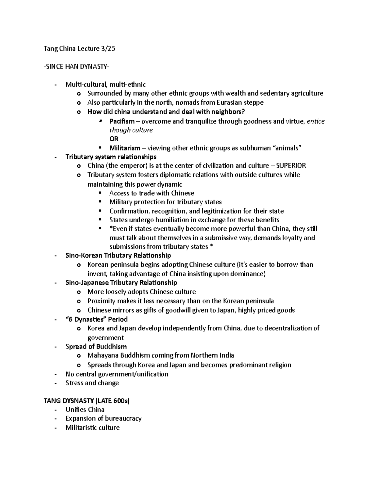 Tang China Lecture 3:25 copy - Tang China Lecture 3/ -SINCE HAN DYNASTY ...