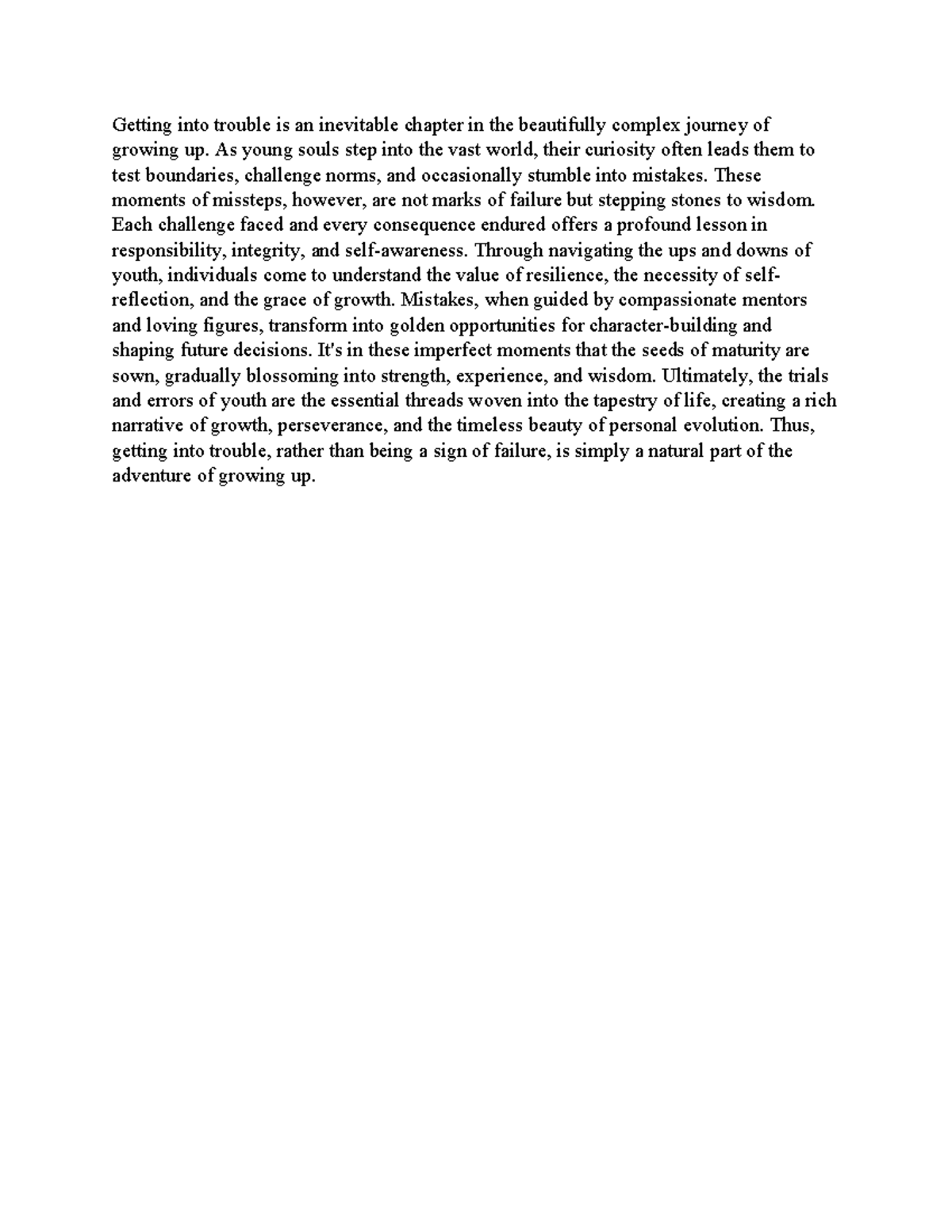 Getting into trouble is just a part of growing up - Getting into ...