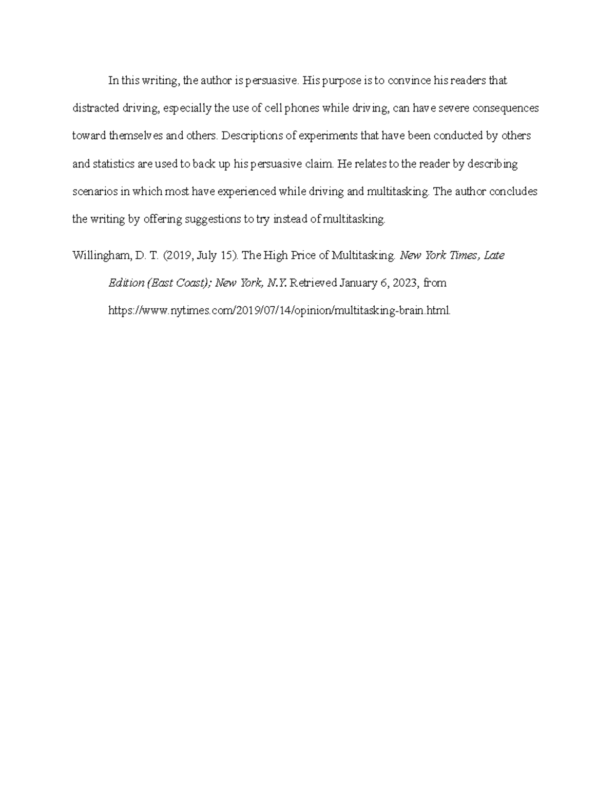 ENG 122 MOD 4 Summary - Module 4 assignment - In this writing, the ...