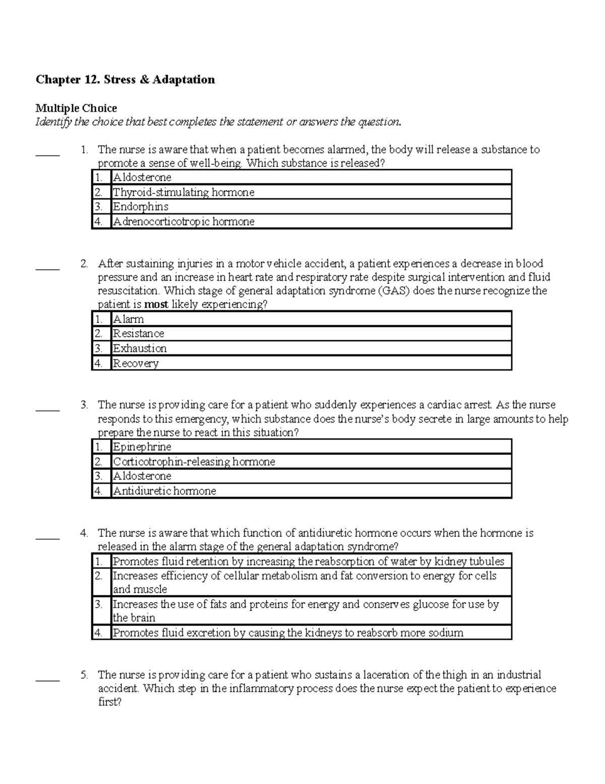 Ch12fun chapter 12 test questions to help you study - Chapter 12 ...
