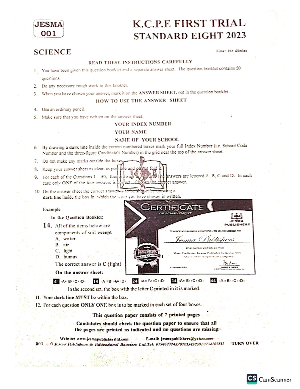 Jesma 001-std8Sci - Here for questions - Information Communication ...