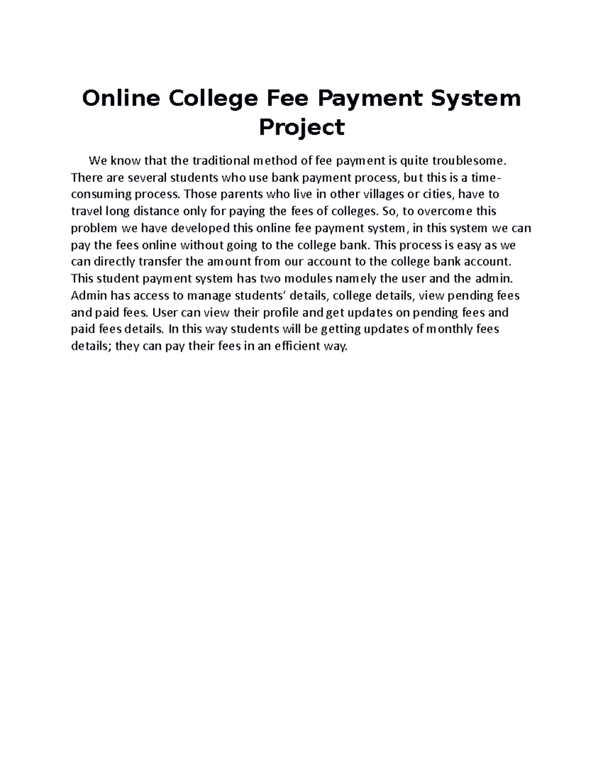 P089 - help me for project..... - Online College Fee Payment System ...