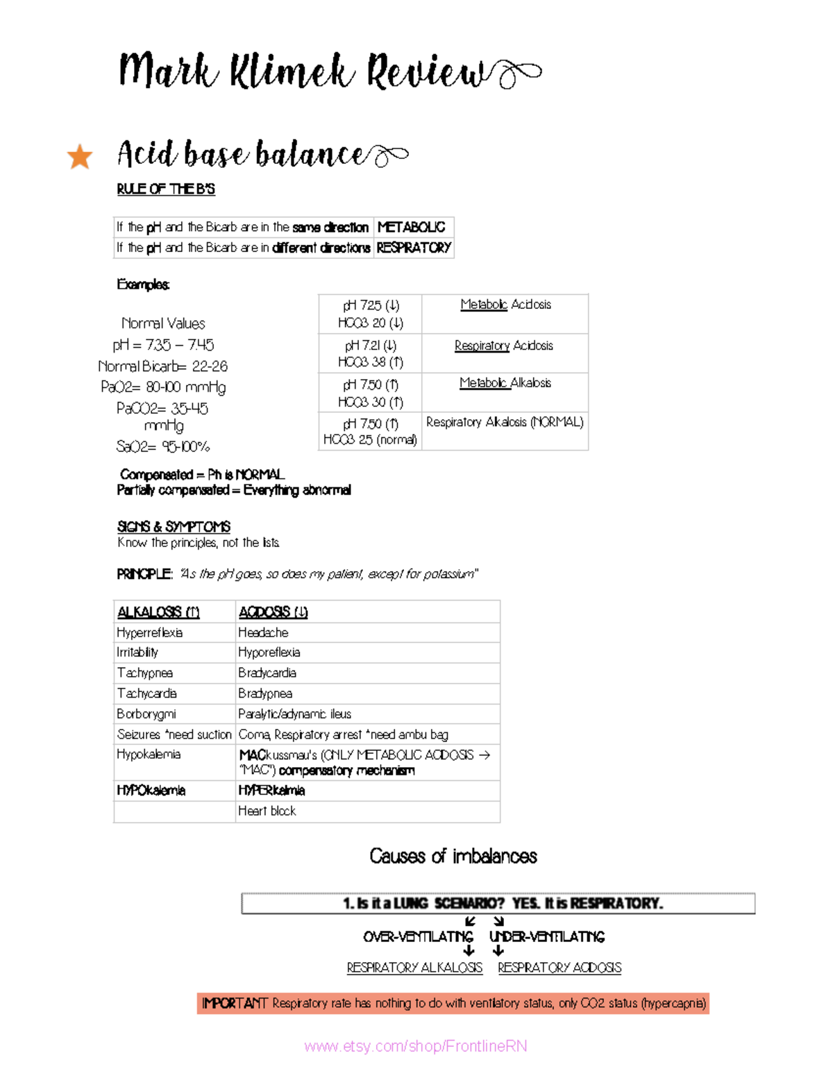 Mark Klimek Notes - 2 - $FLG EDVH EDODQFH` 58 /( 2 ) 7 +( %Á 6 ,I WKH ...