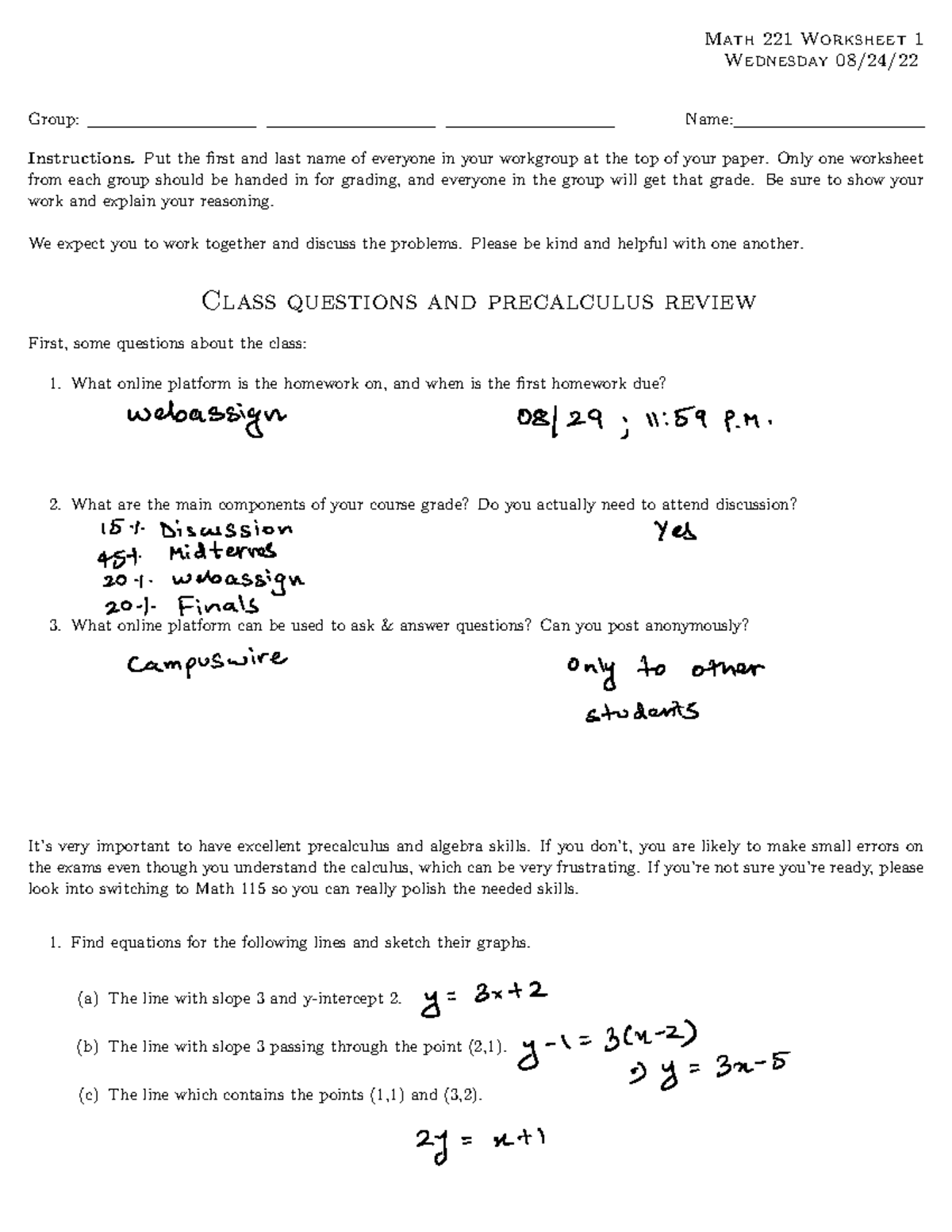 WS01 082422 2 - Hopefully it helps! - Math 221 Worksheet 1Wednesday 08 ...