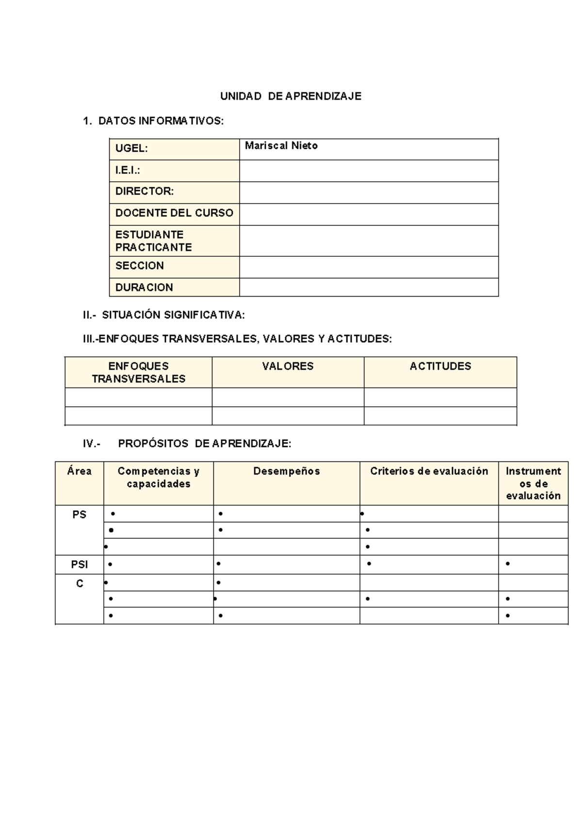 Esquema DE Unidad DE Aprendizaje Inicial II A - educacion-inicial ...