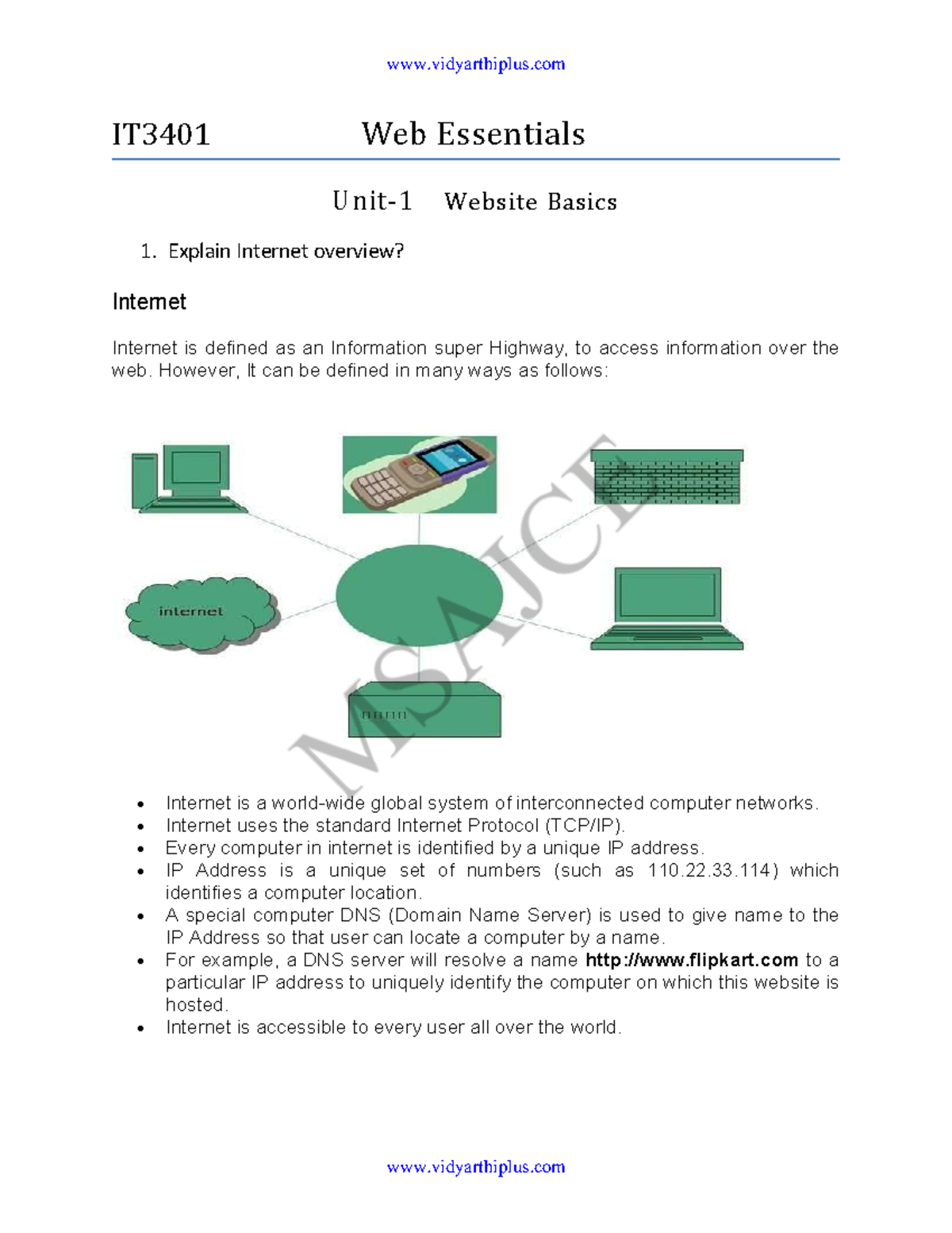 Web essentials full material for 2023/2024 regulation - IT3401 Web Essentials Unit-1 Website ...