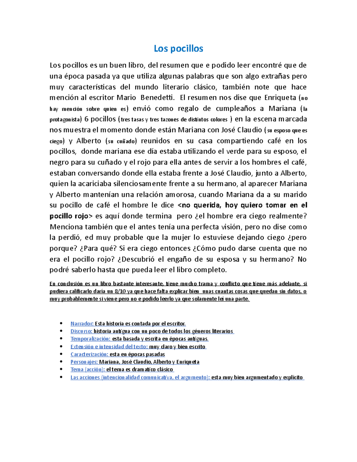 Los pocillos - ,,,, - Los pocillos Los pocillos es un buen libro, del ...