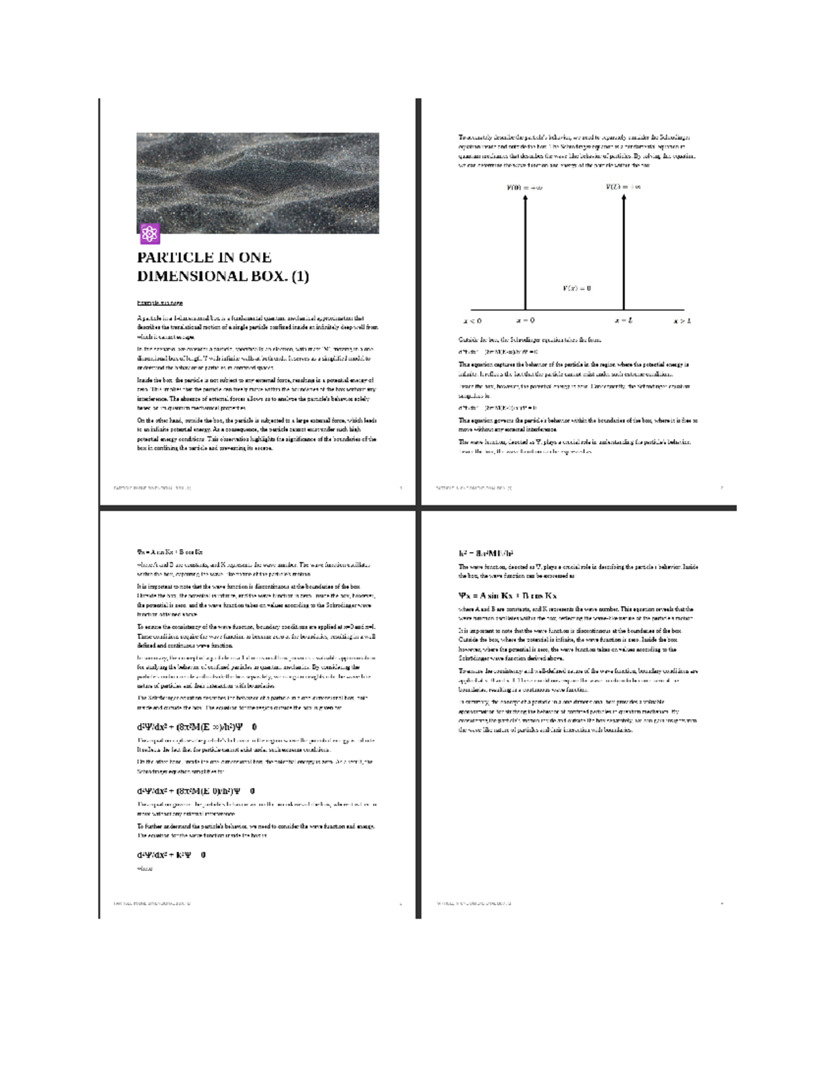 particle in one-dimensional box - Engineering chemistry - Studocu