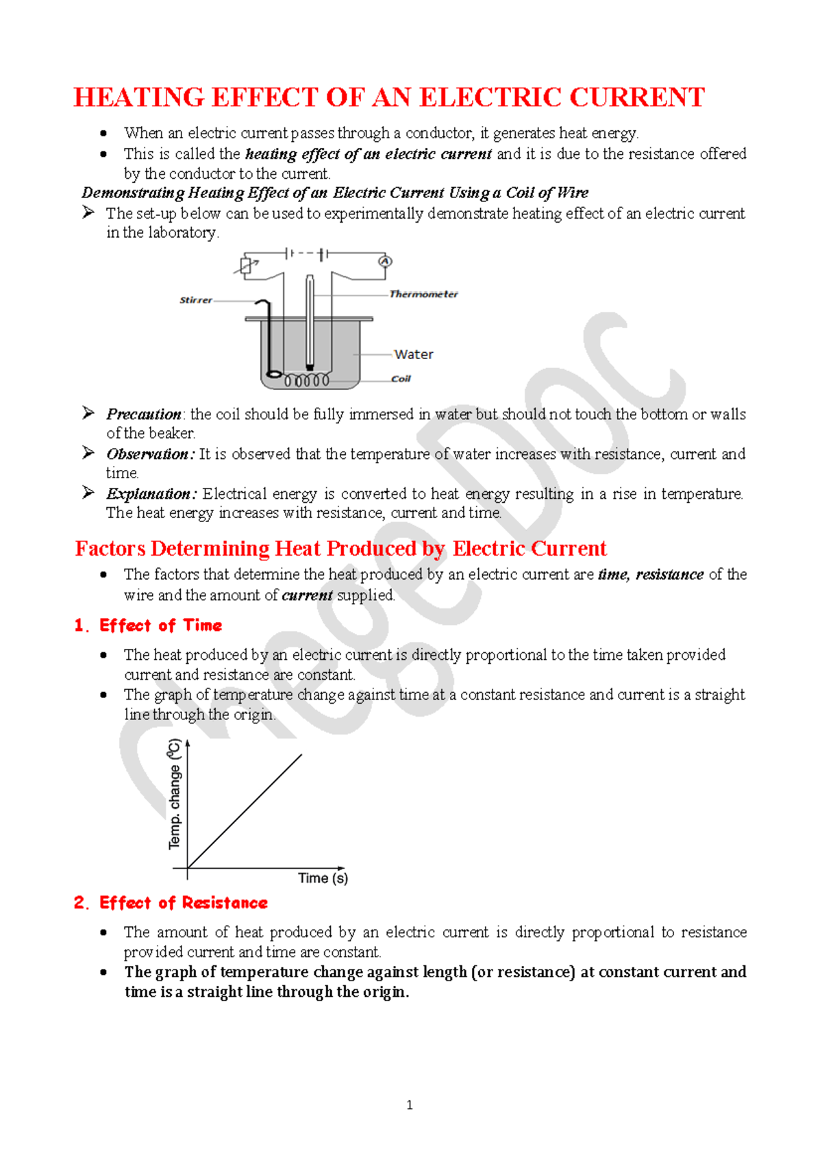 HEATING EFFECT OF AN ELECTRIC CURRENT FINAL - HEATING EFFECT OF AN ...