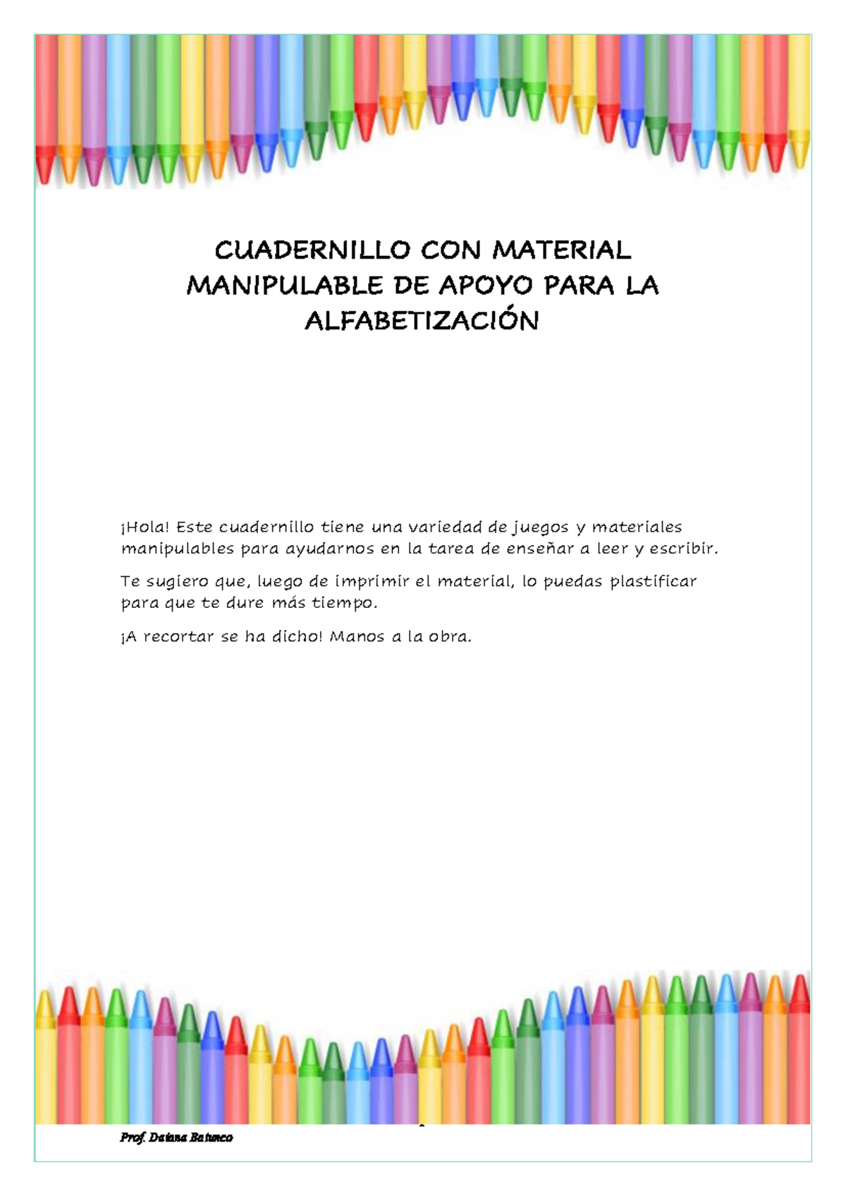 Cuadernillo DE Material Manipulable - 1 CUADERNILLO CON MATERIAL ...