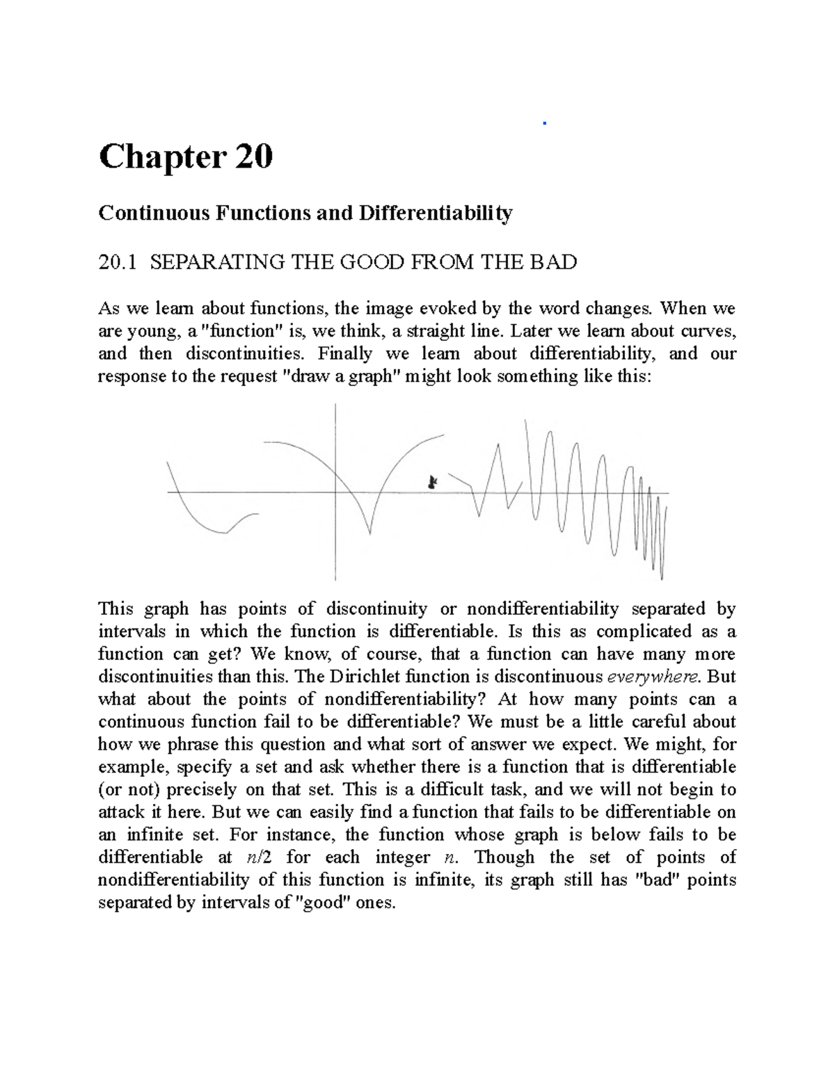 Introduction To Real Analysis 22 Chapter 20 Continuous Functions And Differentiability 20