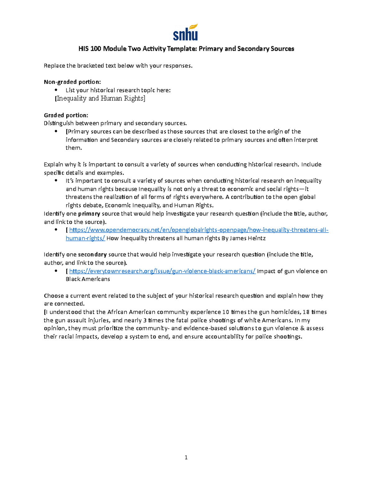 HIS 100 Module Two Activity Sources - HIS 100 Module Two Activity ...